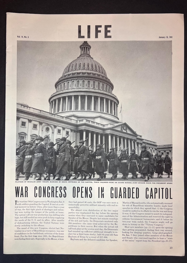 US Capitol WW2 Washington D.C. | History | Office Decor| 1943 ...