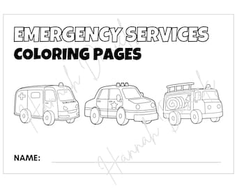 Emergency Vehicle Coloring Pages (4) - Etsy