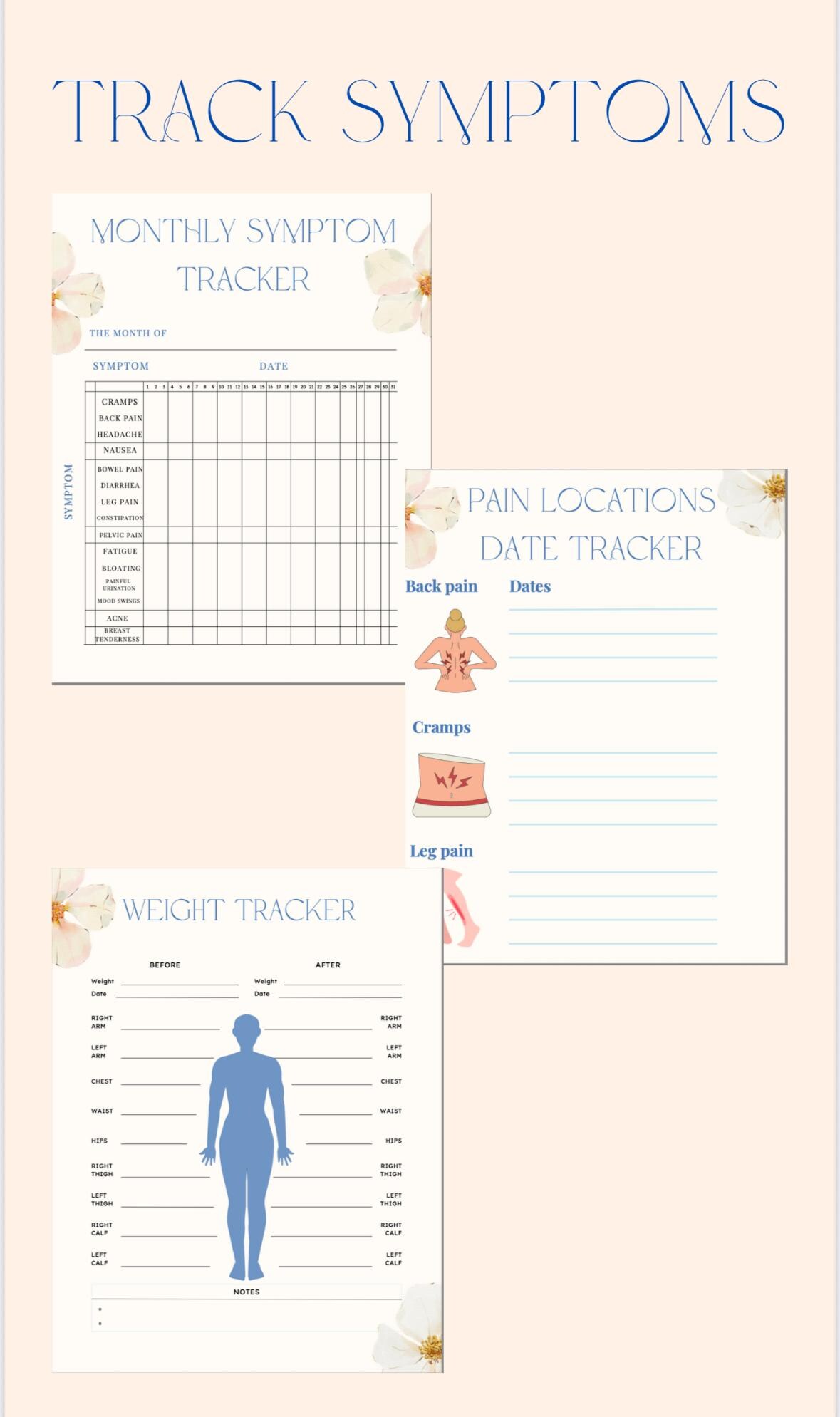 PCOS Journal Printable | Track Symptoms, Cycle, Mood, Acne + More ...