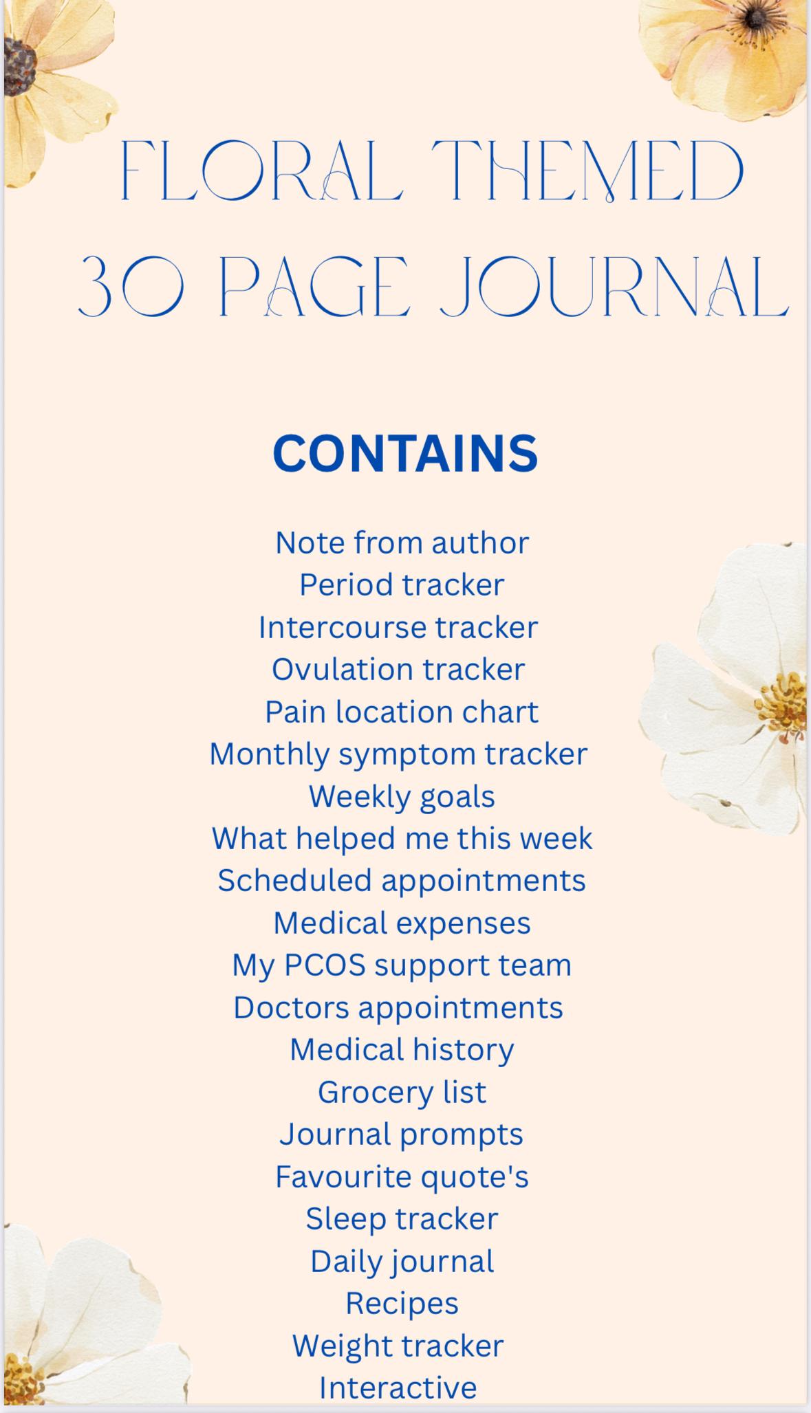 PCOS Journal Printable | Track Symptoms, Cycle, Mood, Acne + More ...