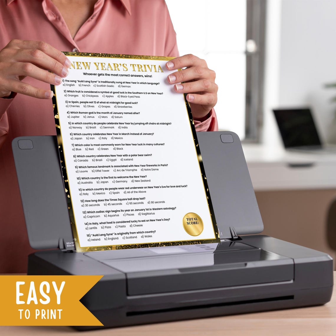 New Year Trivia Game, Printable New Year's Eve Trivia Quiz, Fun New ...