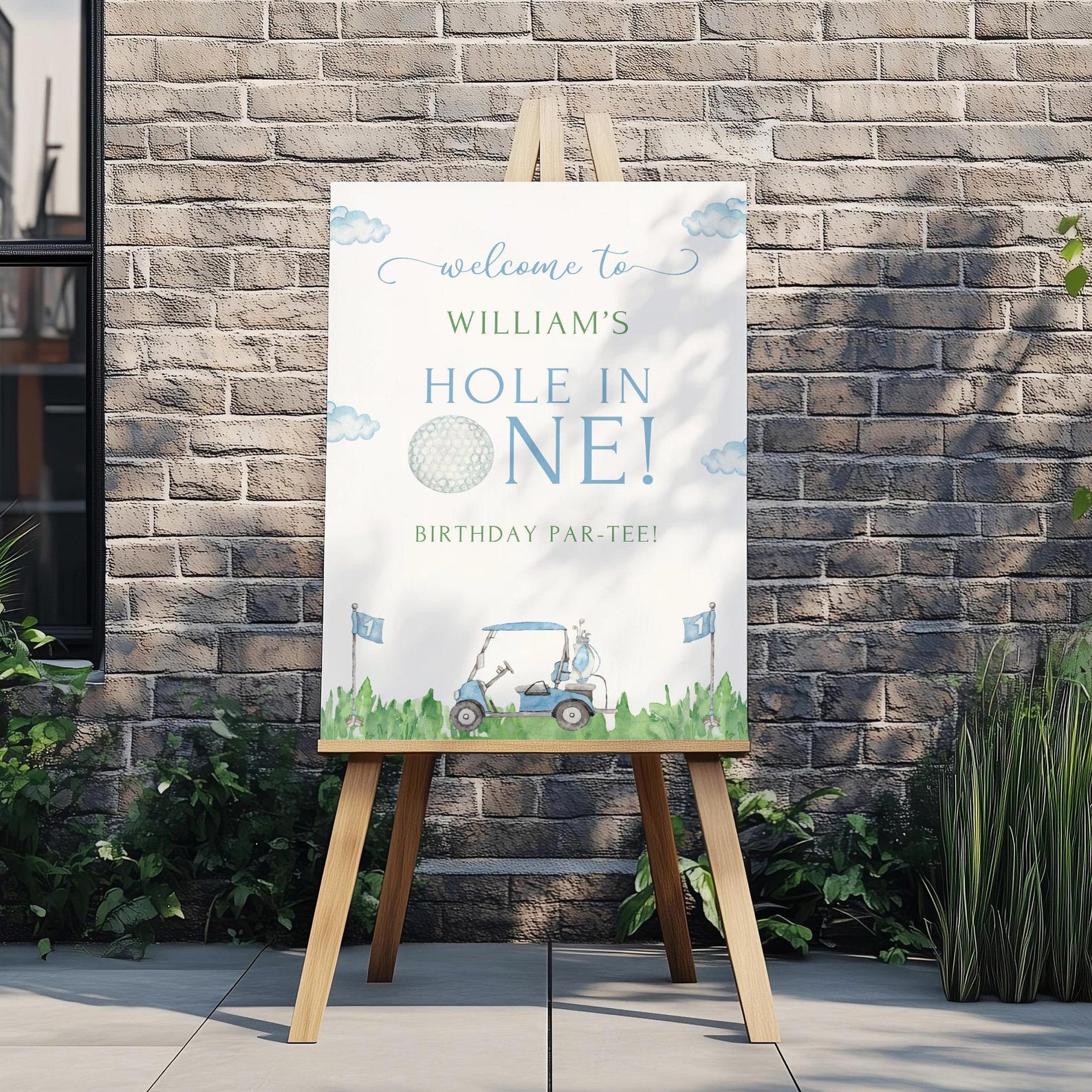 Hole in One Birthday Welcome Sign, Golf First Birthday Welcome Poster ...