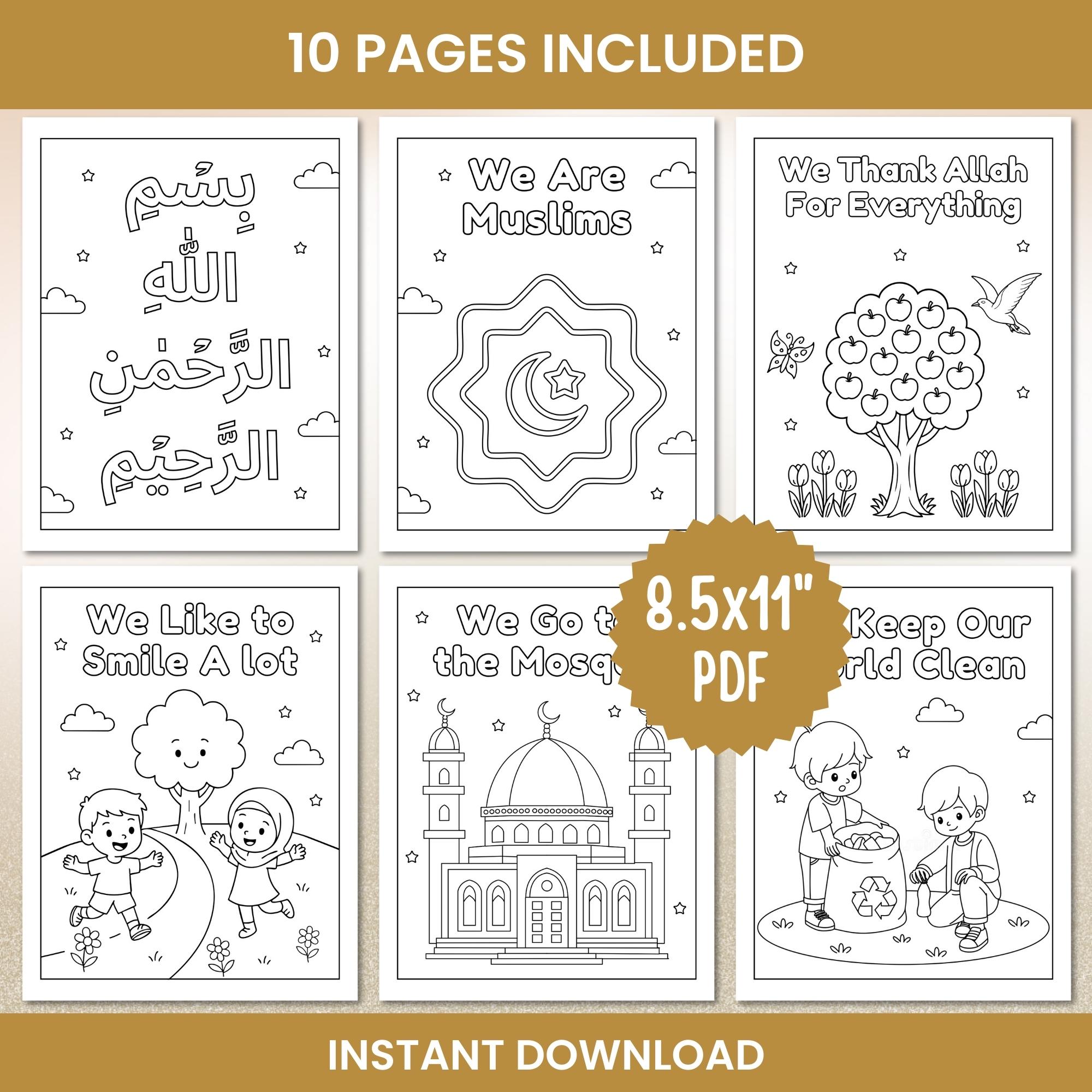 Islamic Coloring Pages, Preschool Islamic Kids Ramadan Activity, Easy ...