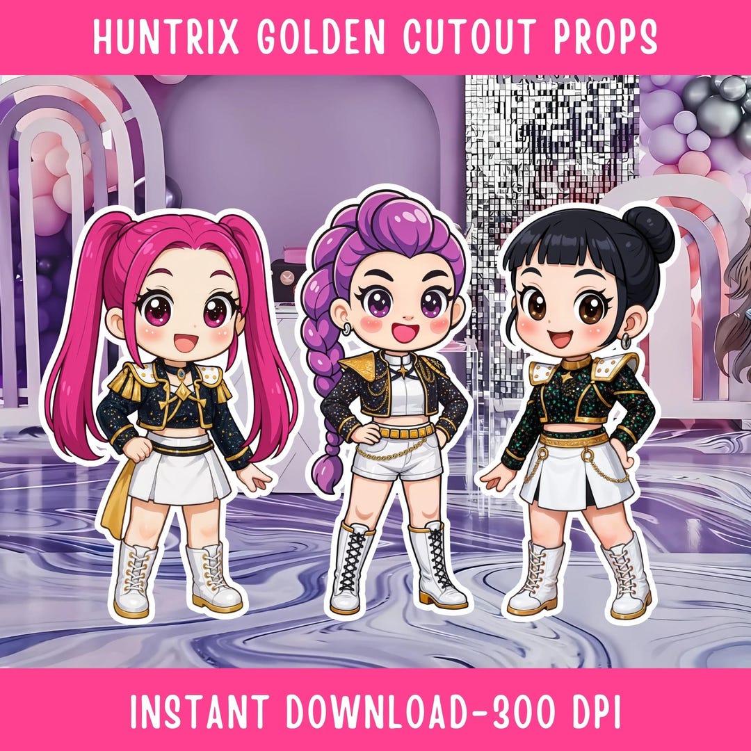 Kpop Demon Hunter Standee Cut Outs, Kpop Demon Hunter Party, Huntrix ...