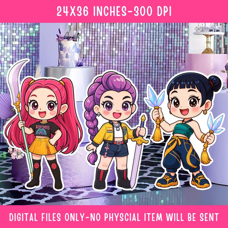 Printable Kpop Demon Hunter Standee Cut Outs, Kpop Demon Hunter Party ...