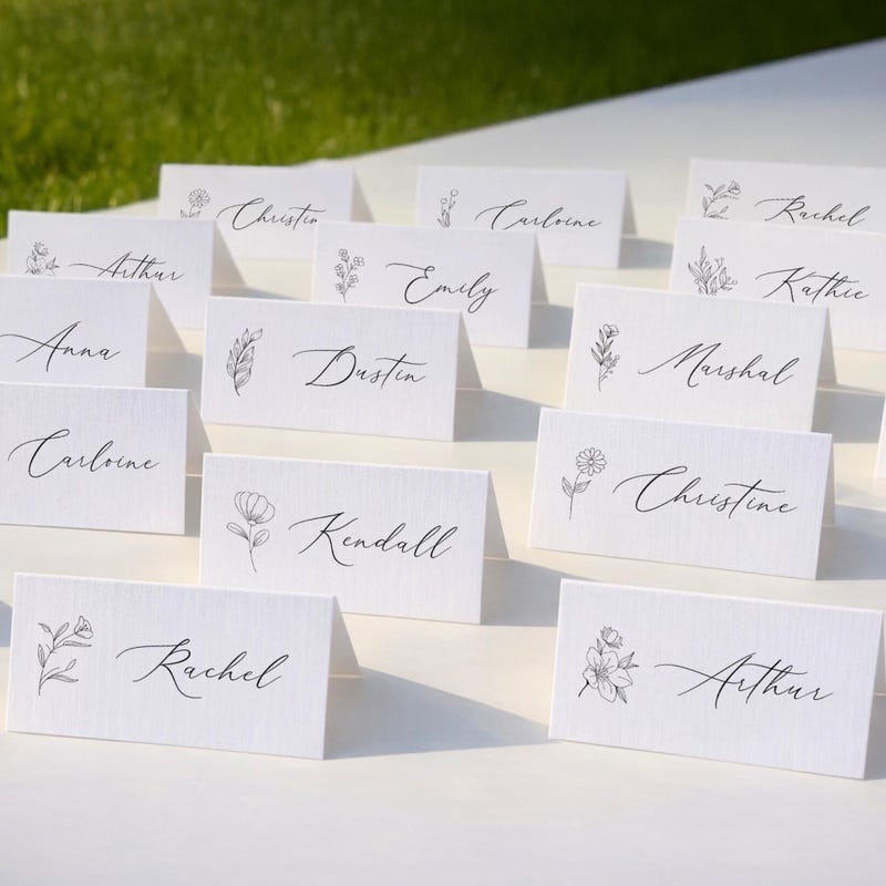 Wedding Floral Name Cards - Etsy