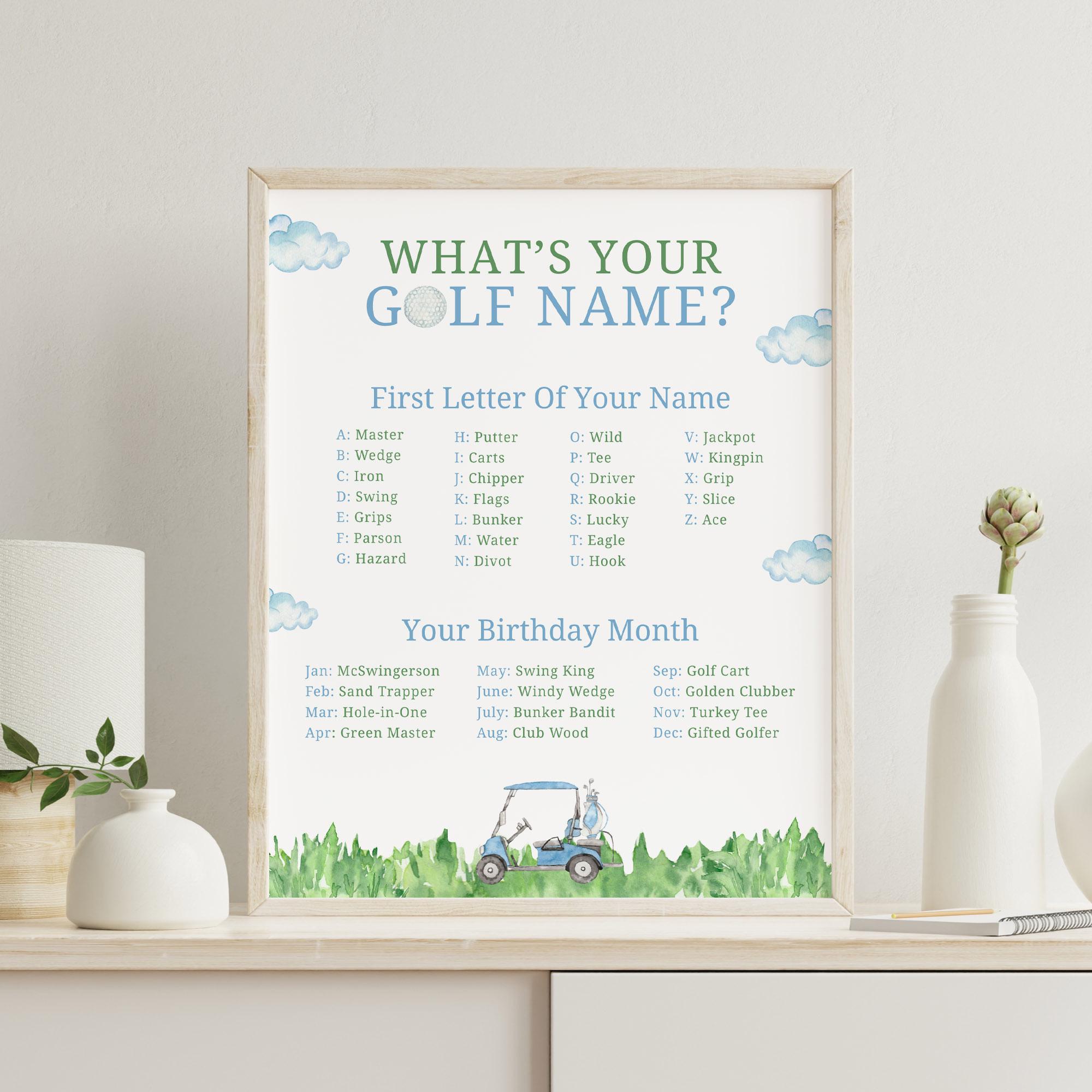What’s Your Golf Name Game Printable Instant Download Funny Golf ...
