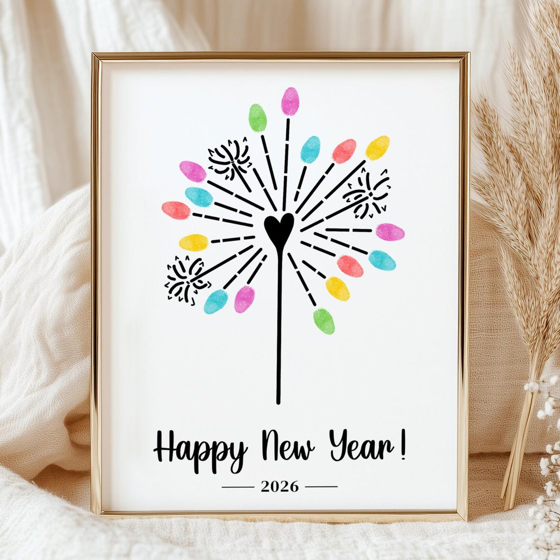 New Years Fingerprint DIY Art Craft Kids Kindergarten Preschool Prek ...