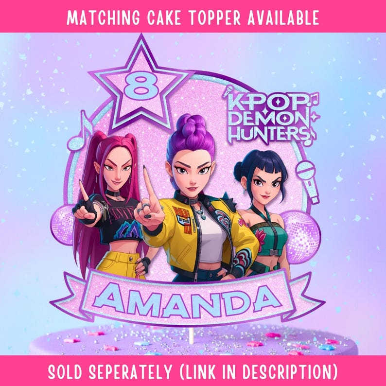 Kpop Demon Hunters Cupcake Toppers, Printable Kpop Cake Topper, Kpop ...