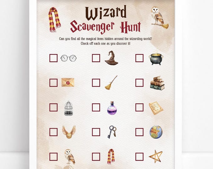 Printable Wizard Scavenger Hunt - Etsy Canada
