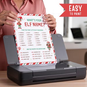 What's Your Elf Name Game, Christmas Family Holiday Activity, Kids ...