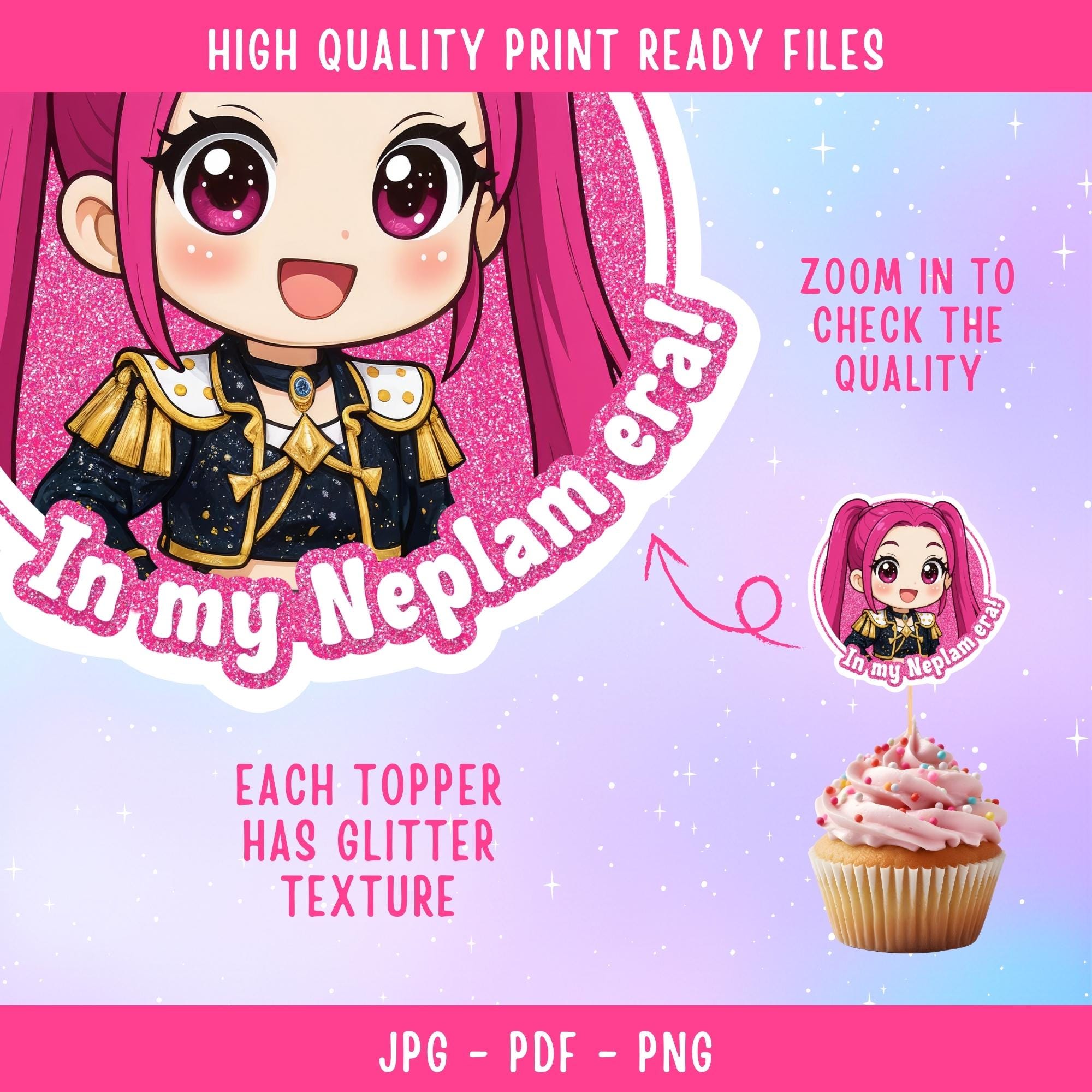 Kpop Demon Hunters Cupcake Toppers, Printable Kpop Cake Topper, Kpop ...