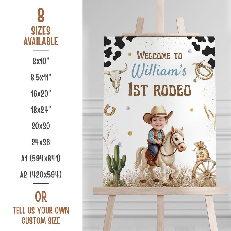 First Rodeo Birthday Party Welcome Sign Cowboy Welcome Sign Wild West ...