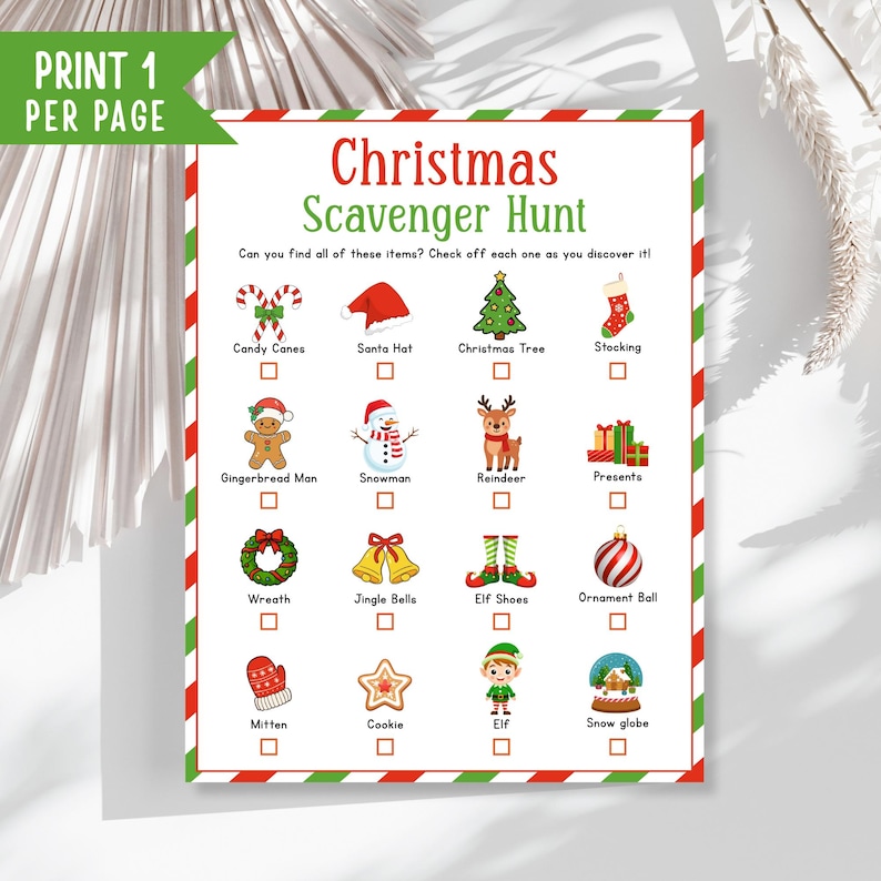 Christmas Scavenger Hunt, Indoor Treasure Hunt, Christmas Game for Kids ...