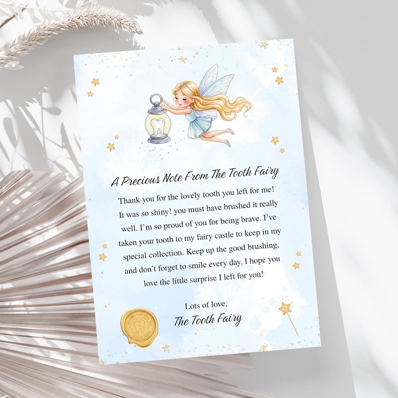 Tooth Fairy Letter, Tooth Fairy Note, First Tooth Fairy Certificate ...