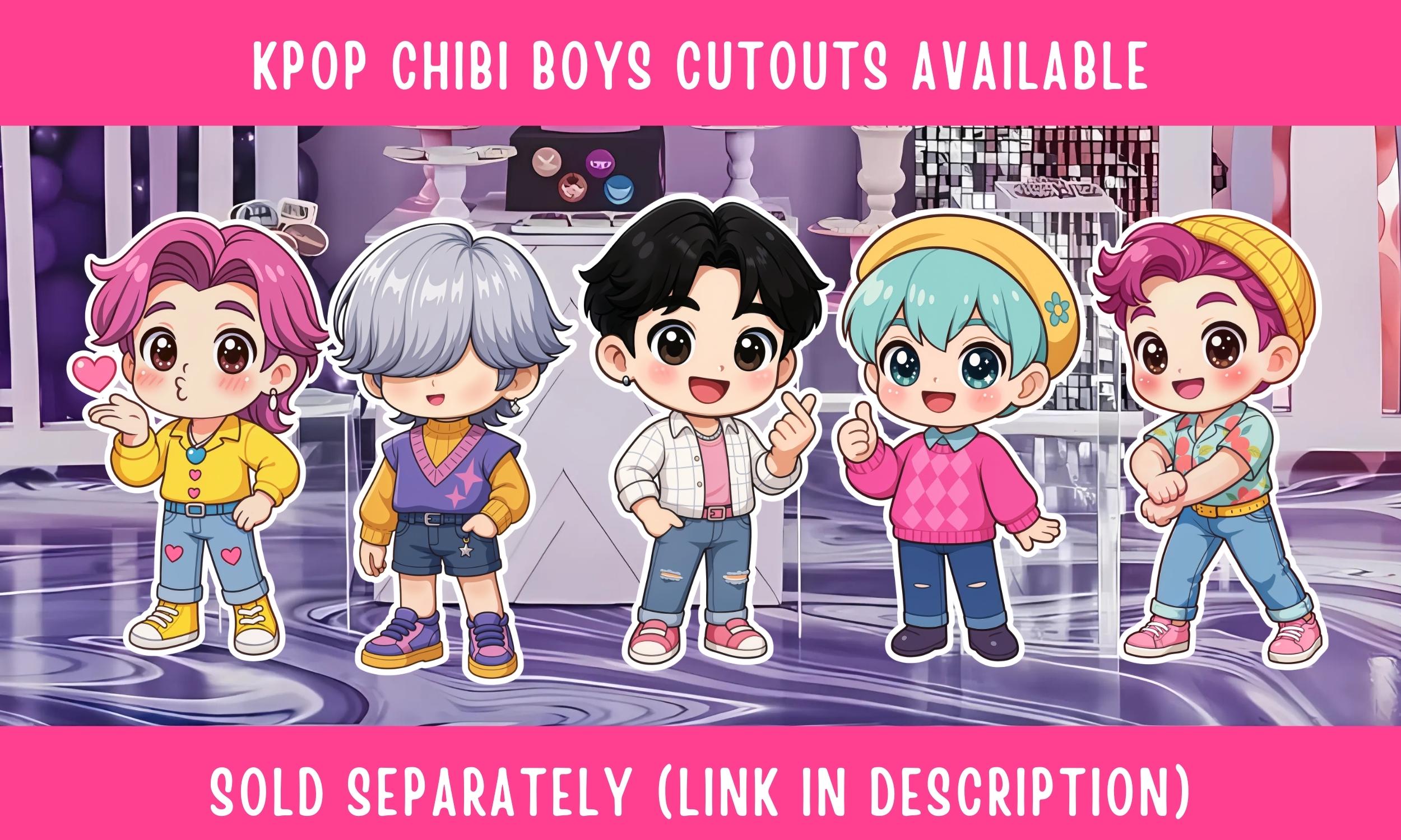 Printable Kpop Chibi Anime Hunter Girls Cutouts, Kawaii Idol Warriors ...