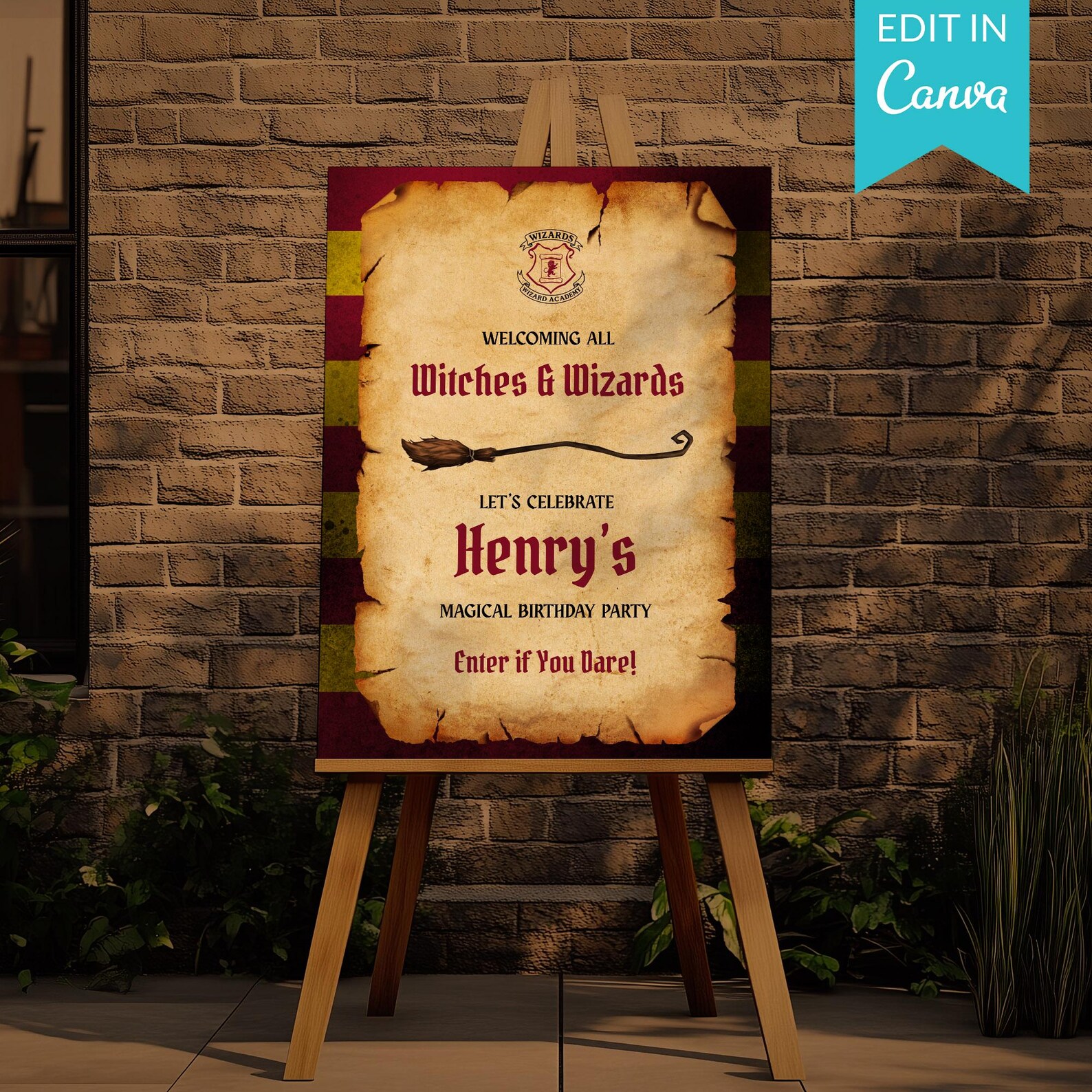 Editable Wizard Birthday Welcome Sign | Magic School Witches Welcome ...