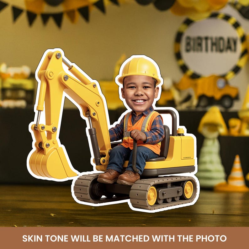 Personalized Construction Face Cutout Decor, Big Custom Standee ...