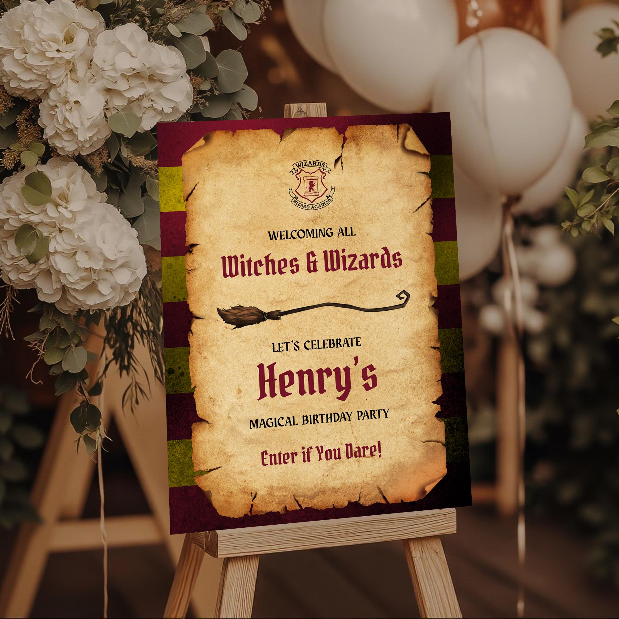 Editable Wizard Birthday Welcome Sign | Magic School Witches Welcome ...