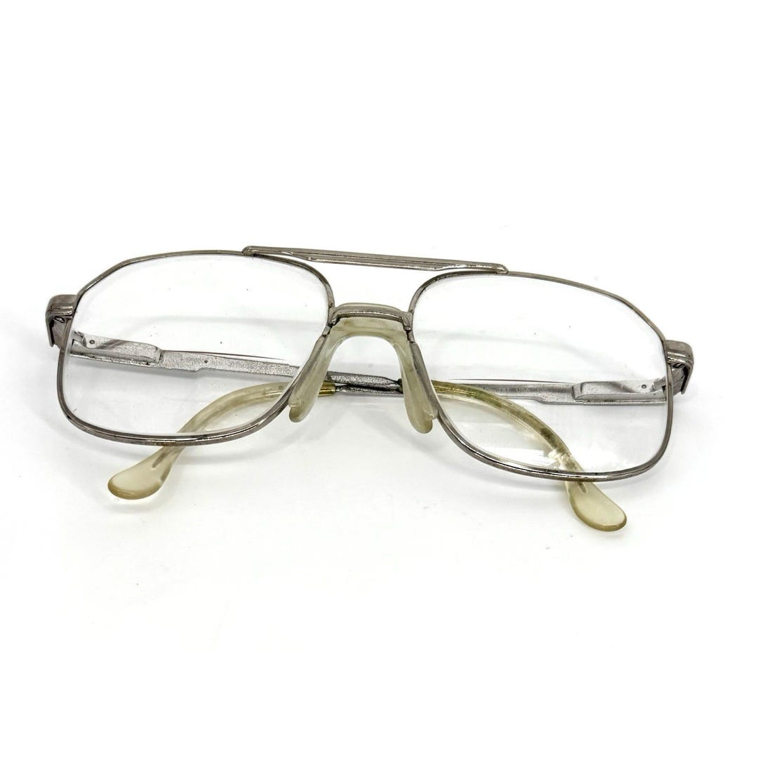 Vintage Titmus Aviator Eyeglasses Silver Z87 Bifocal Frames PO 250 ...