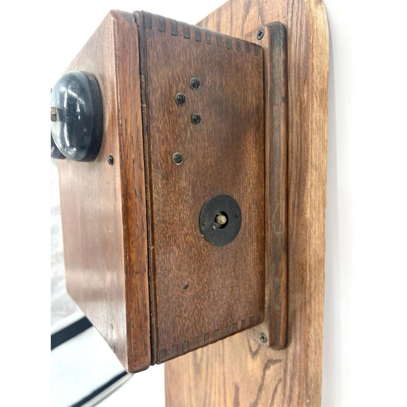 Antique Wooden Solid Oak Wall Mounted Telephone Hand Crank Vintage - Etsy