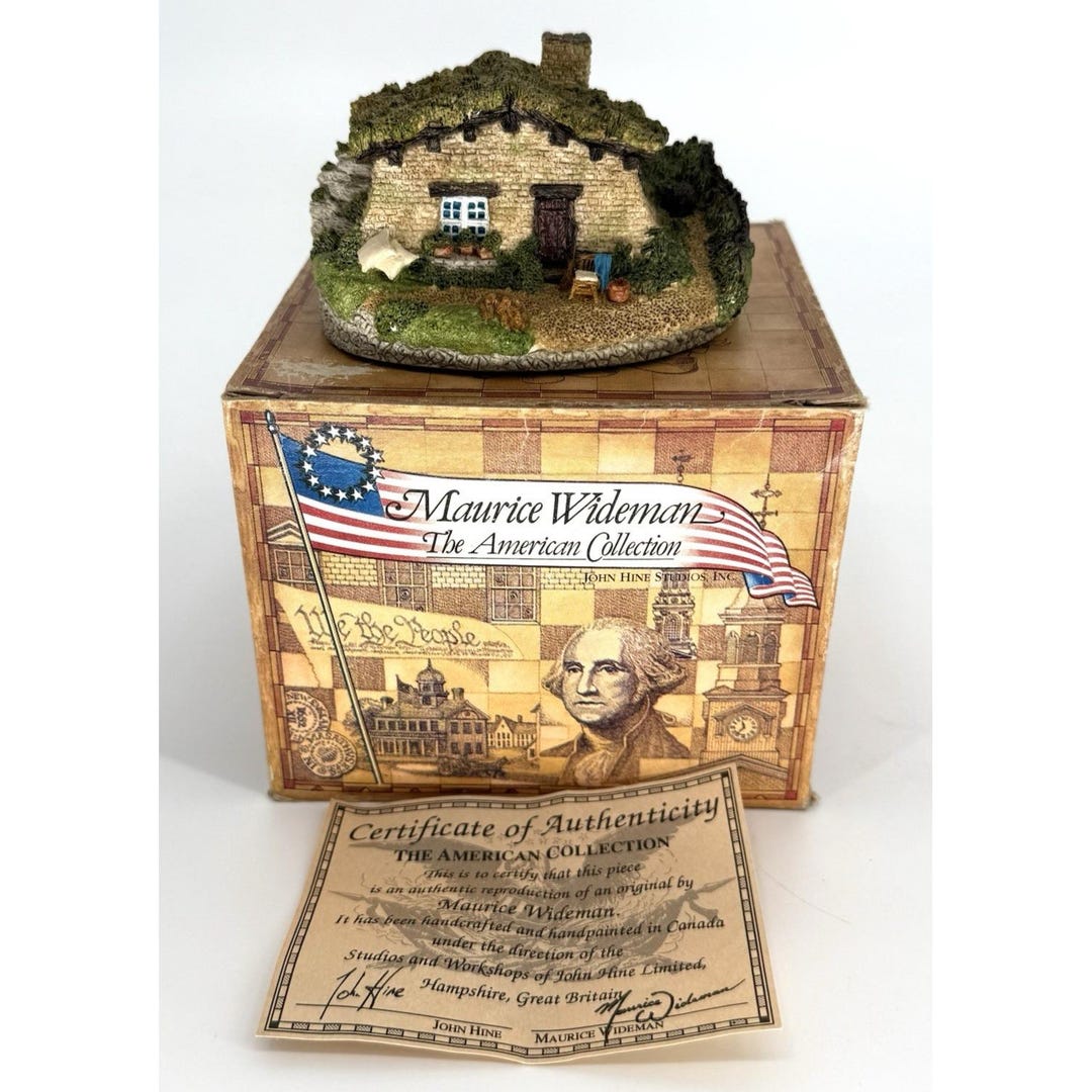 Maurice Wideman Vintage 1989 AC-022 Sod House Ceramic Figurine Includes ...
