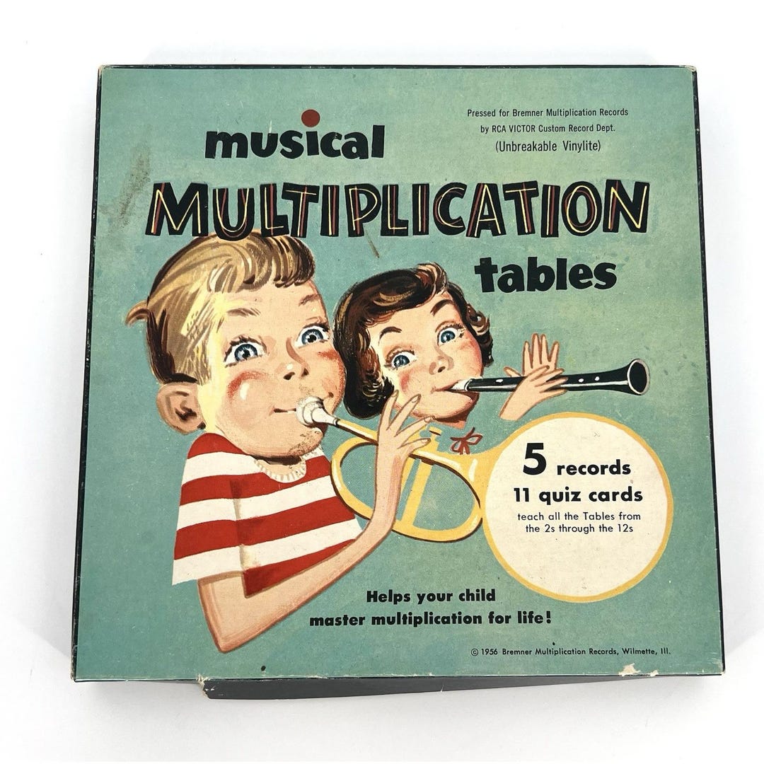 Vintage 1956 Musical Multiplication Tables 5 Record Set Original ...
