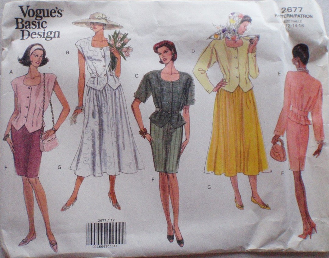 Vogue 2677 Basic Design Pattern - Misses/miss Petite Button Front Top ...