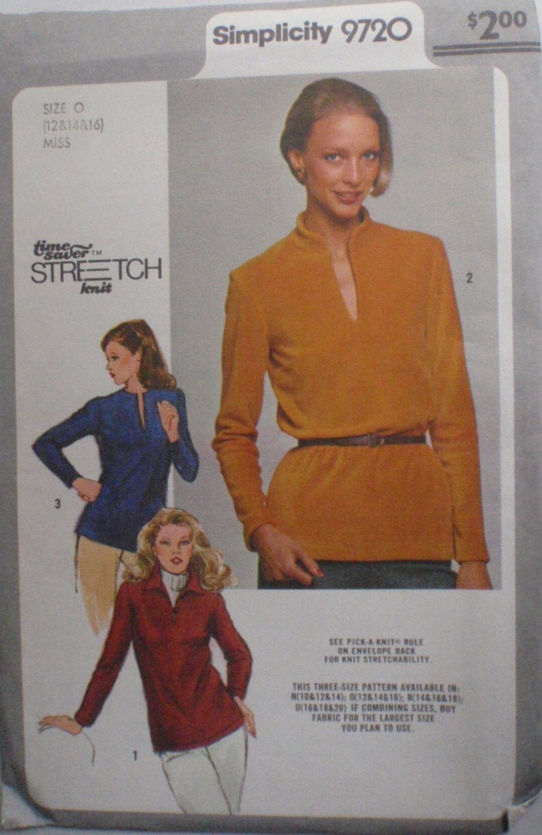 Simplicity 9720 Sewing Pattern for Stretch Knit Pullover Top - Etsy