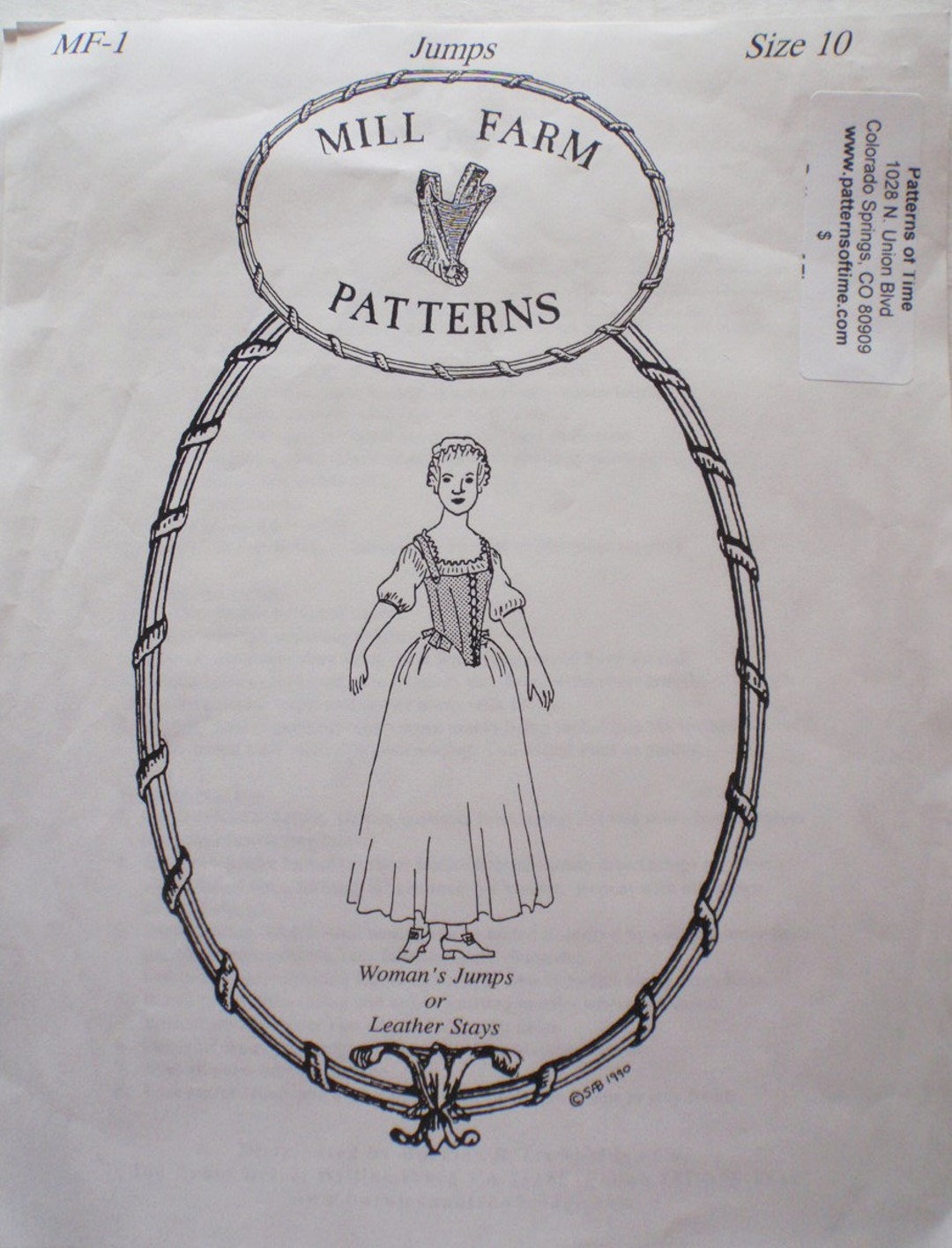 Mill Farm Pattern for Womans 18th Century Jumps or Leather Stays - Size ...