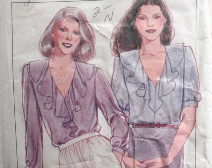 Style 3226 Ruffled Blouse Sewing Pattern Size 12 Bust 34 - Etsy