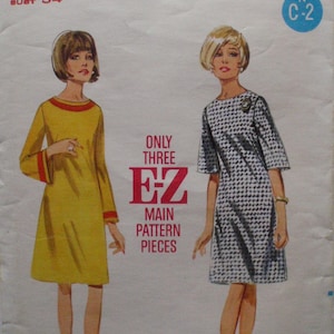 Easy 1960s A-line Dress Pattern Butterick 4102 Size 14, Bust 34 - Etsy
