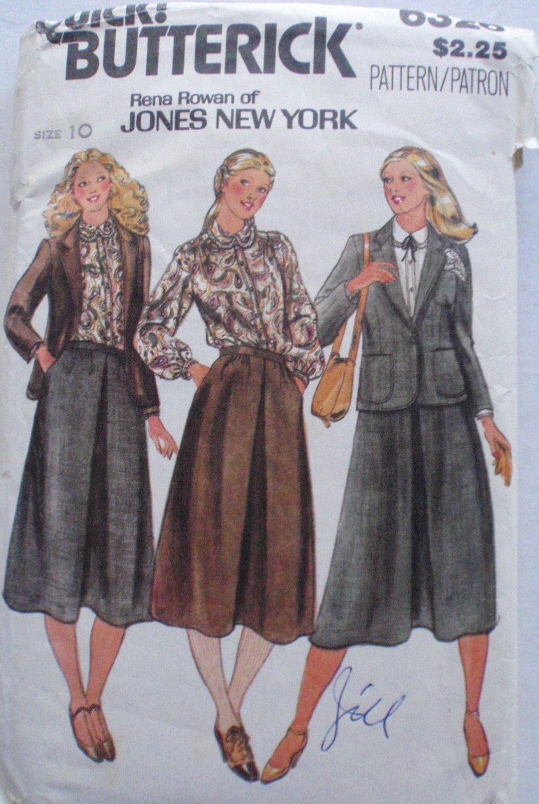 Rena Rowan Jones New York Sewing Pattern - Lined Jacket, Blouse, Skirt ...
