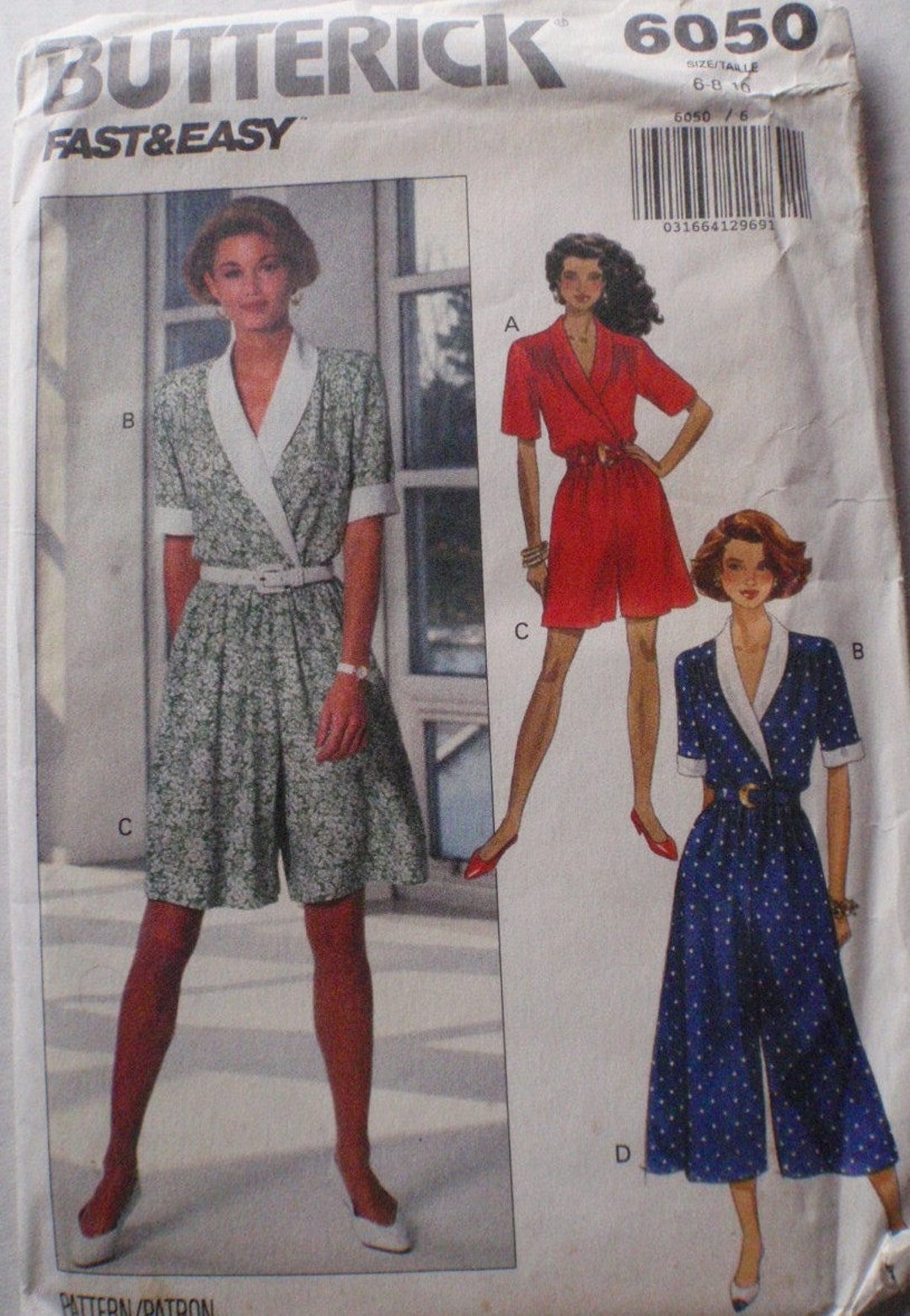 Wrap Top and Split Skirt Sewing Pattern - Butterick 6050 - Sizes 6-8-10 ...