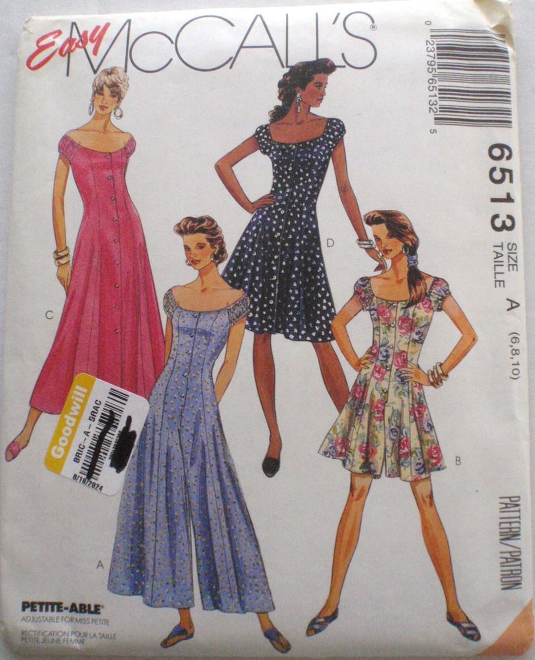 Mccalls 6513 Easy Sewing Pattern - Misses Jumpsuit, Romper and Dress ...