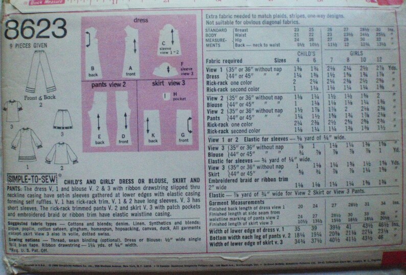 Teens/preteens Sewing Pattern Girls Dress or Blouse, Skirt and Pants ...