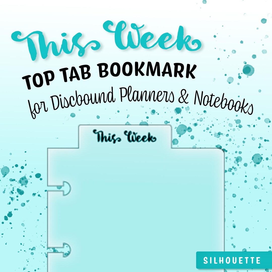 Top Tab Bookmark for Discbound Planner Notebook Silhouette Cut File - Etsy