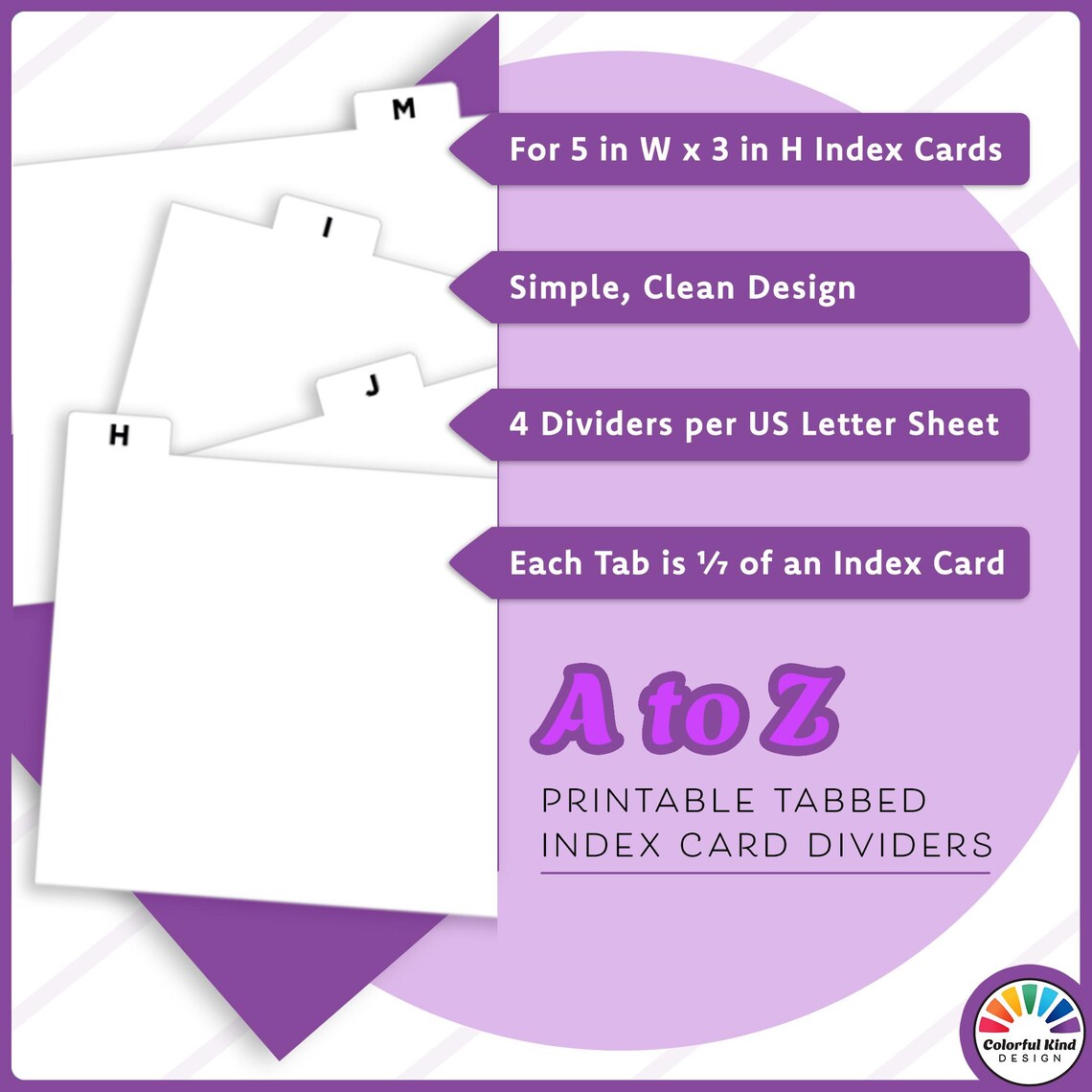 Alphabet Index Card Tabbed Dividers - Print and Cut - A to Z - Etsy