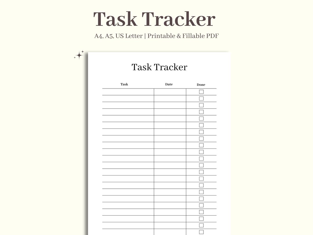 Printable Daily Task Tracker, To-do List, Task Planner PDF, Instant ...