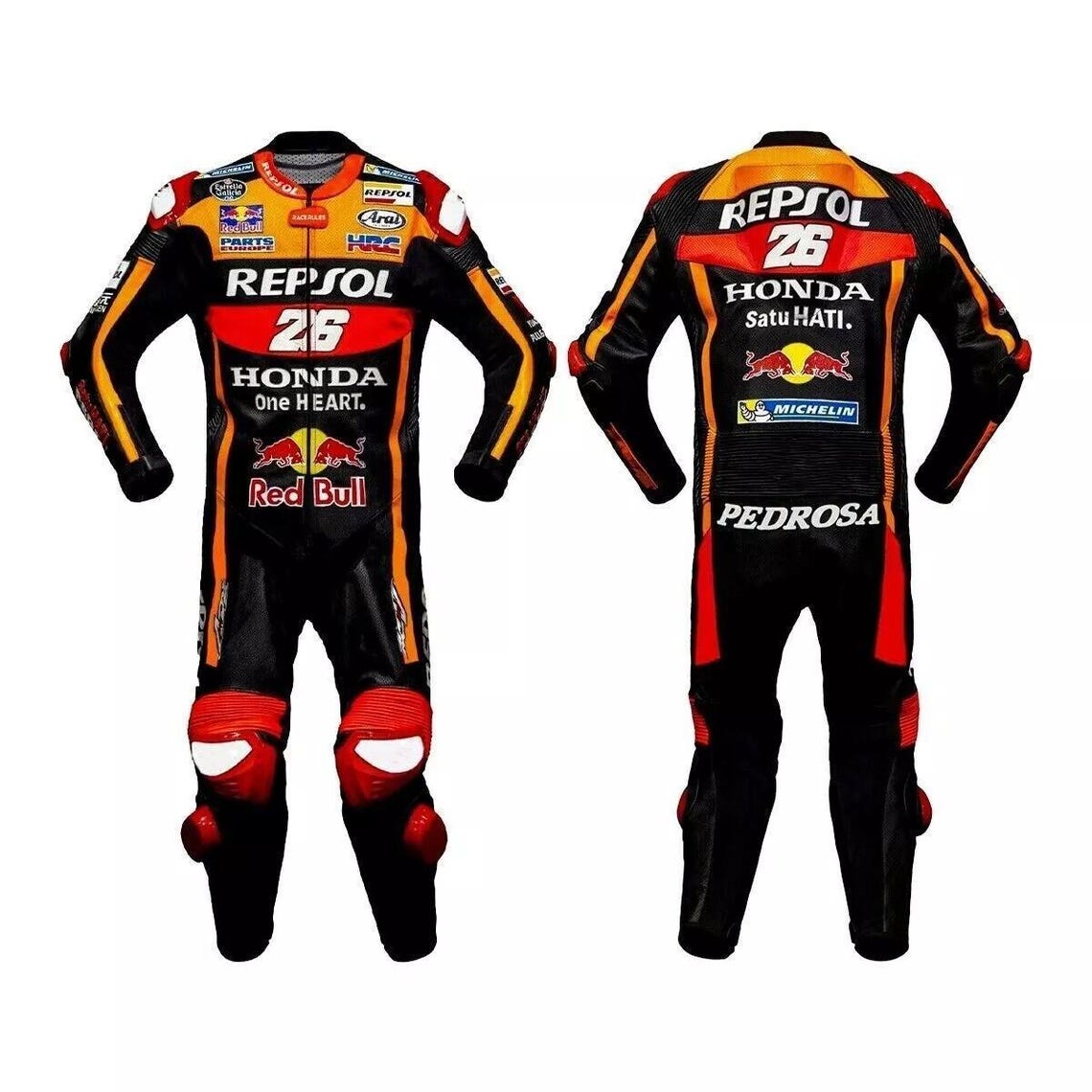 Dani Pedrosa 26 Honda Repsol Black Race Suit, Custom Made Motorcycle ...