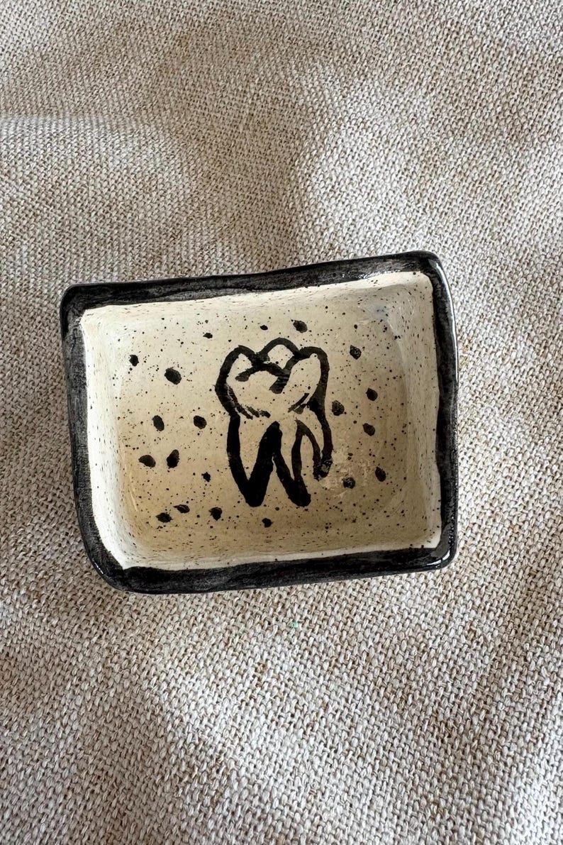 Tooth Spirit Box • Handmade Speckled Clay Trinket Box - Etsy