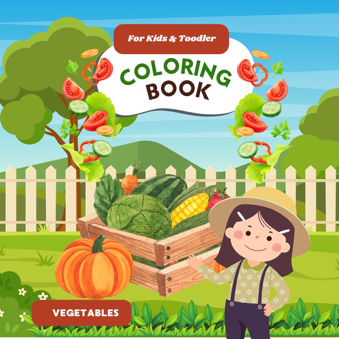 20 Cute Vegetable Coloring Pages – Fun Printable Coloring Book for Boys ...