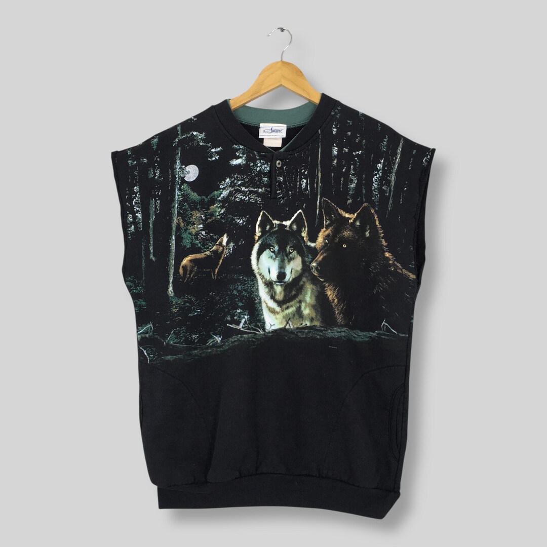 Vintage Artisans Sunschein Designs Wolves Animal Sweatshirt Large ...