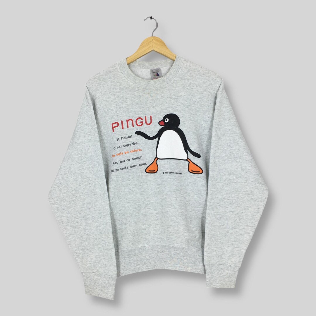 Vintage 90s Pingu Animated Television Sweatshirt Medium Pingu Clay ...