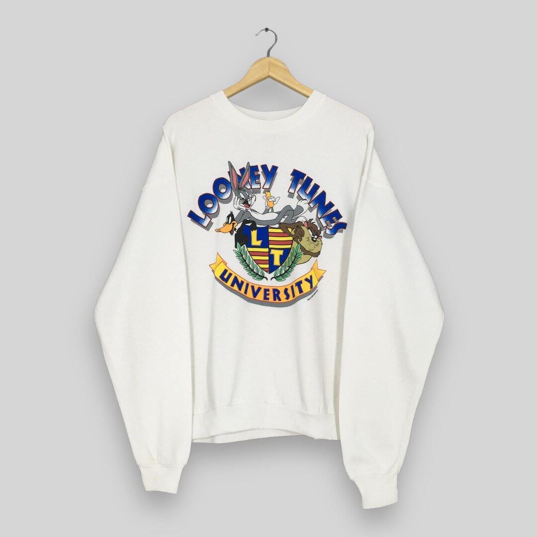 Vintage 1990s Looney Tunes University Sweatshirt Large Looney Tunes ...