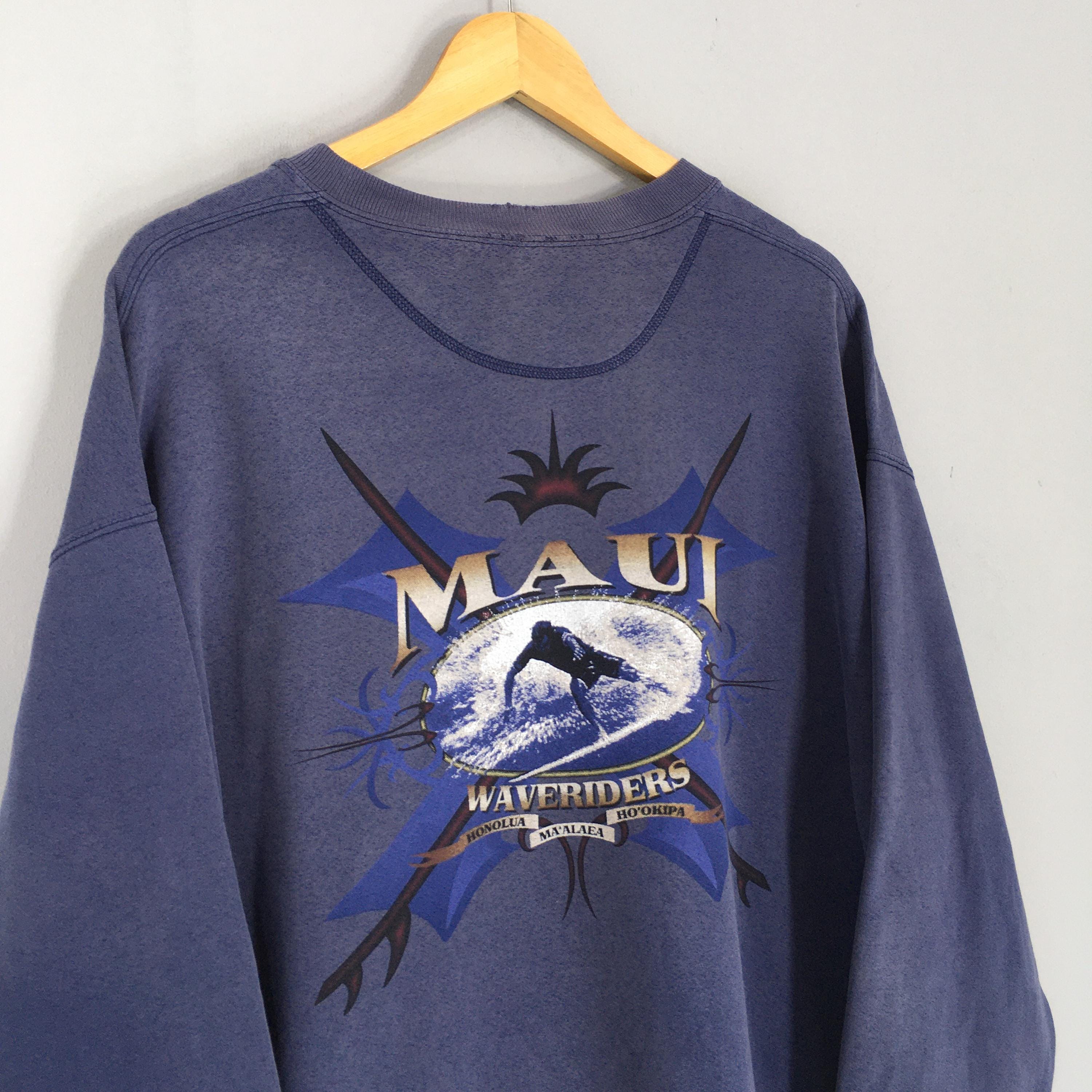 Vintage 90s Maui Waveriders Hawaii Sweatshirt Medium Crazy Shirts Maui ...