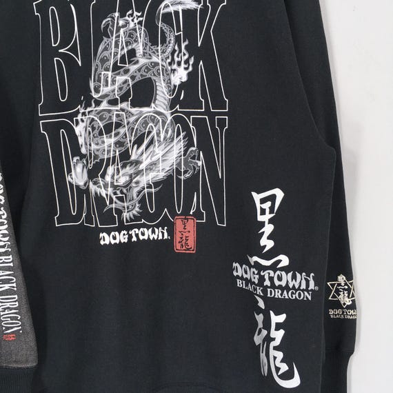 Vintage 90s Dog Town Black Dragon Sweatshirt XLarge D… - Gem