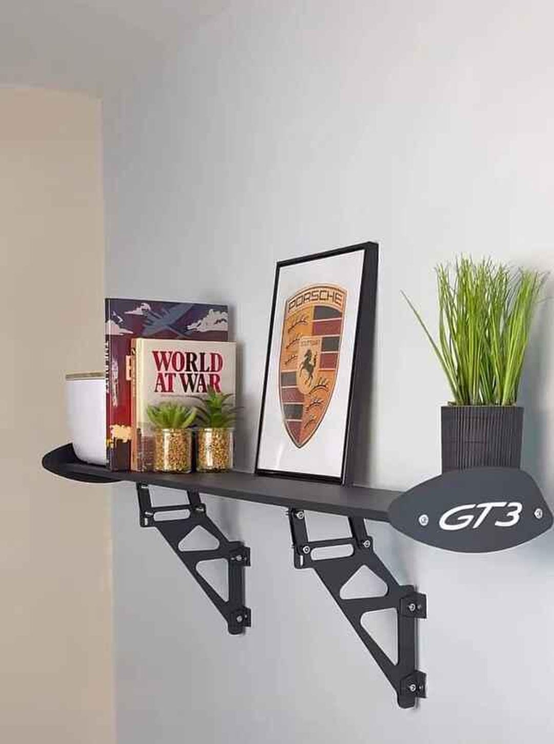 Porsche GT3 RS Car Spoiler Display Shelf – Black Wall-mounted Car Wing ...