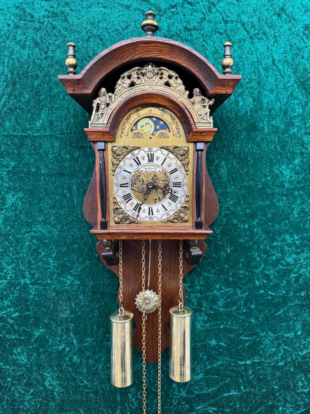 Vintage Dutch Sallander Wall Clock With 8 Day French Hermle Pendulum ...