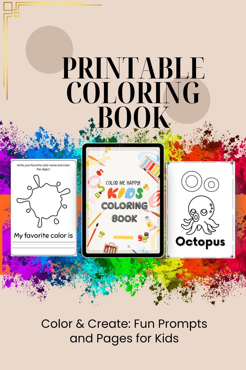 Interactive Coloring Book for Kids | Printable Activity Pages With Fun ...